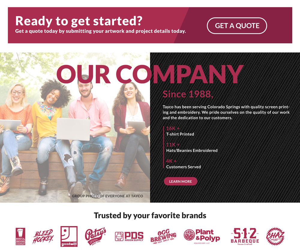 Screen Printing Website Design Colorado Springs - Hi-five Design